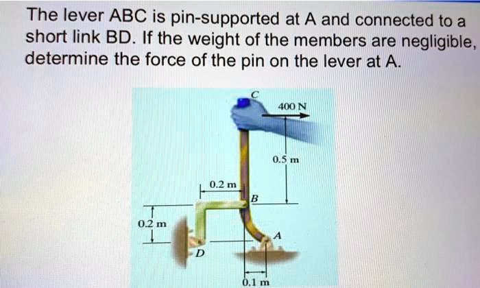 The lever ABC is pin-supported at A and connected to a short link BD ...
