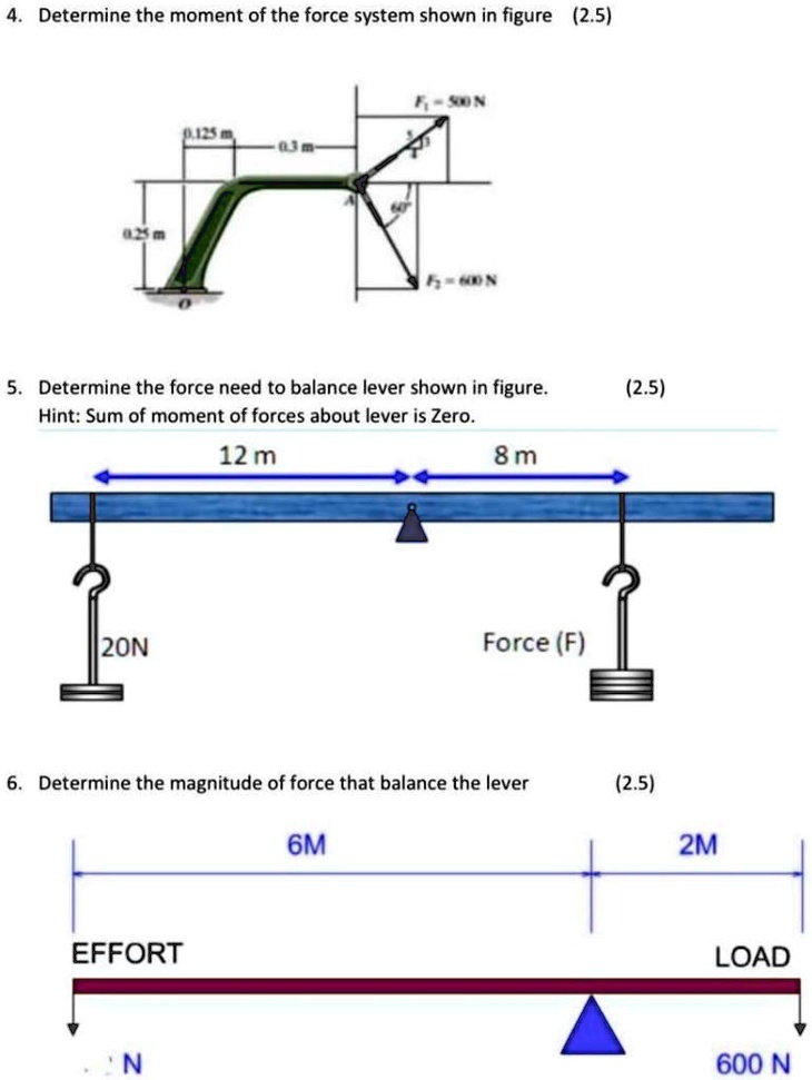 SOLVED: All three answers I need. Determine the moment of the force ...