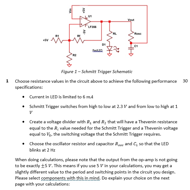 VIDEO solution: Figure 1 - Schmitt Trigger Schematic 1. Choose resistance values in the circuit ...