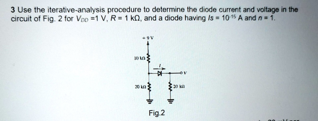 3 Use the iterative-analysis procedure to determine the diode current ...