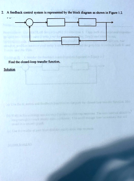 SOLVED: 2.A feedback control system is represented by the block diagram as shown in Figure 1.2 ...