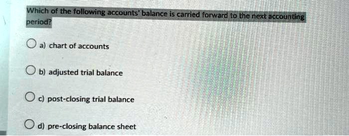 Which of the following accounts' balance is carried forward to the next ...