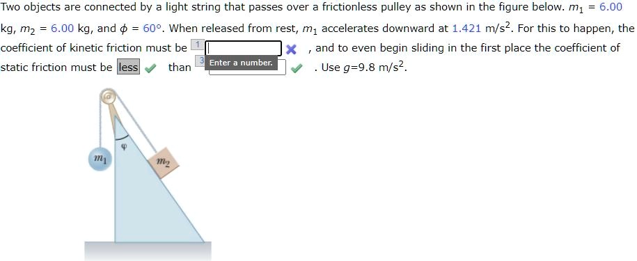 Solved Two Objects Are Connected By Light String That Passes Over