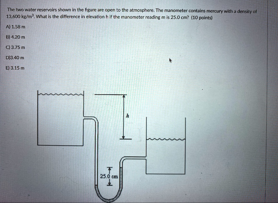 The two water reservoirs shown in the figure are open… - SolvedLib