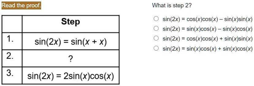 read the proof what is step 2 sin2x cosxcosx sinxsinx sin2x sinxcosx ...