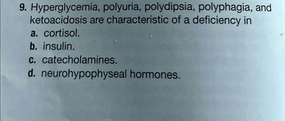 SOLVED: Hyperglycemia, polyuria, polydipsia, polyphagia, and ...