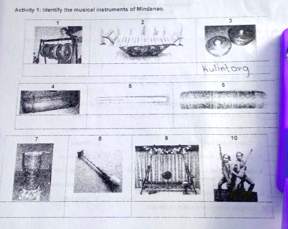 Activity 1 identify the musical instruments of mindanao...
