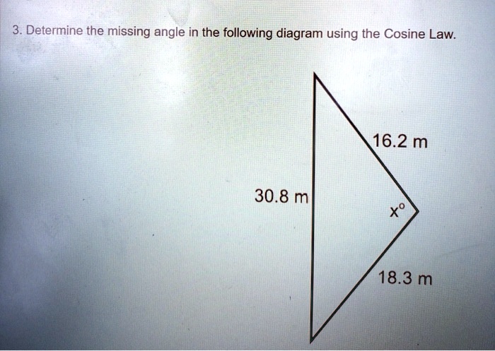 SOLVED: 3. Determine the missing angle in the following diagram using ...