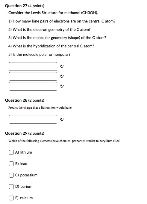 Solved Question 27 4 Points Consider The Lewis Structure For