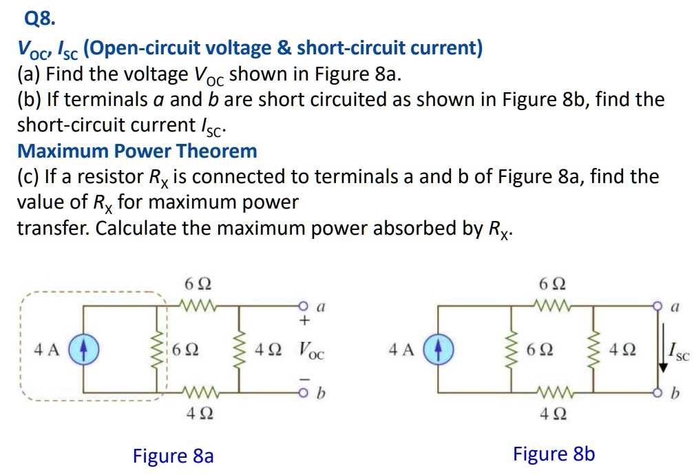Q8. Voc, Isc (Open-circuit voltage short-circuit...