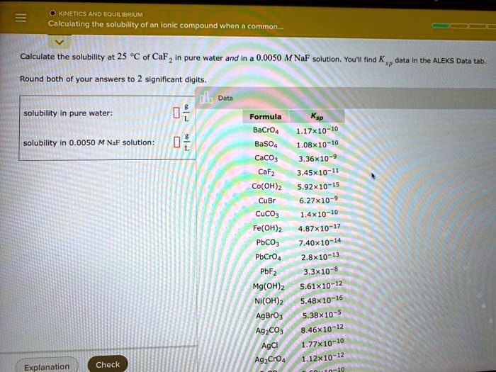 knetics and quiliarium calculating the solubility of an ionlc compound ...
