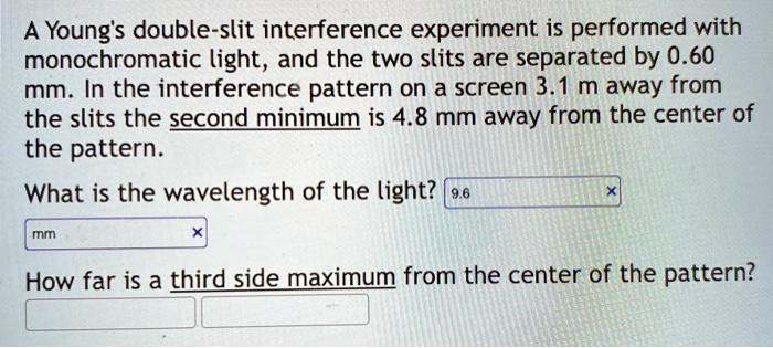 Solved Help With Question 16 Please A Youngs Double Slit Interference Experiment Is Performed