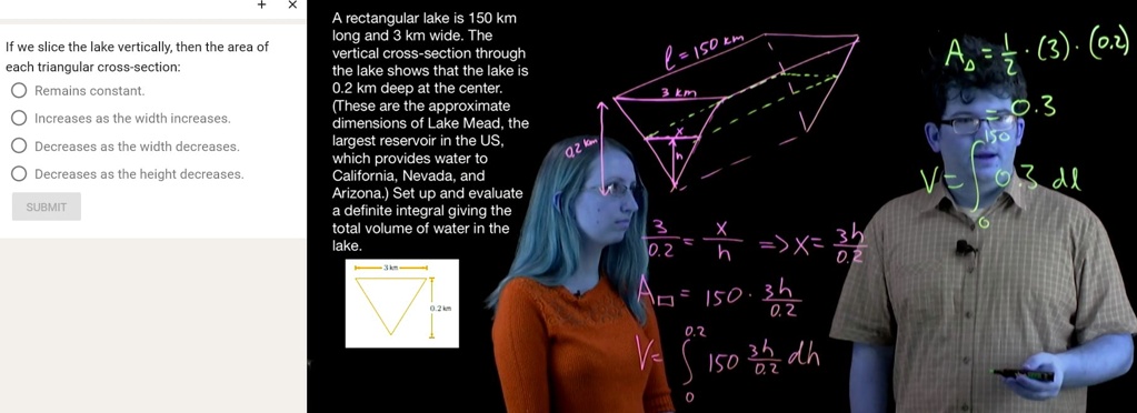SOLVED: A rectangular lake is 150 km long and km wide The vertical ...