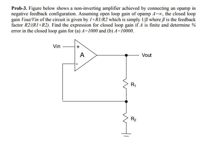 SOLVED: Prob-3. The figure below shows a non-inverting amplifier ...