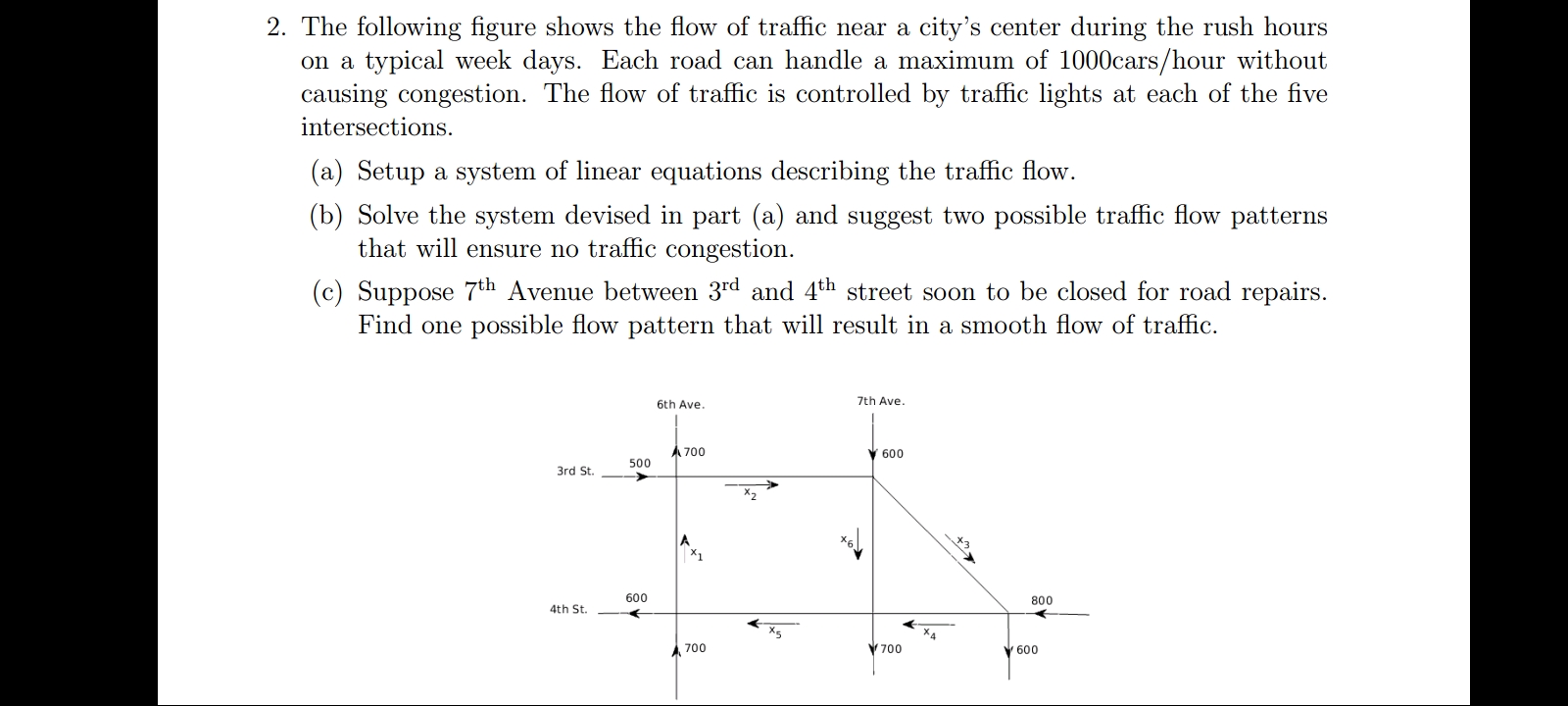 2. The following figure shows the flow of traffic near a city's center ...