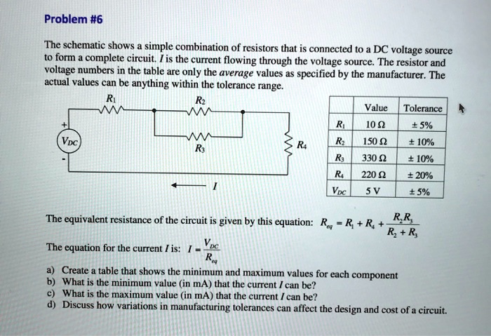 SOLVED: The schematic shows a simple combination of resistors that is connected to a DC voltage ...