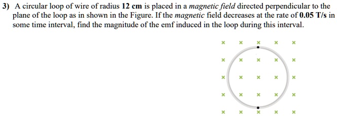SOLVED: A circular loop of wire of radius 12 cm is placed in magnetic field directed ...