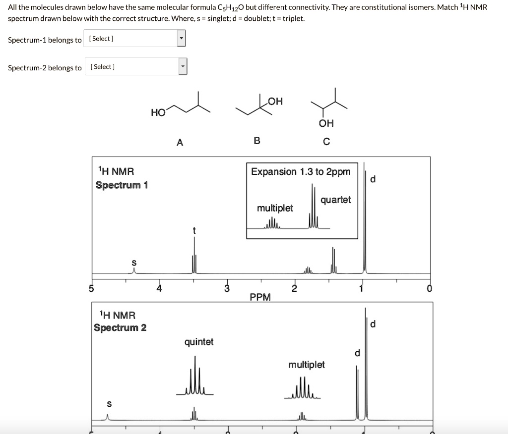 SOLVED: All the molecules drawn below have the same molecular formula C2H2O but different ...