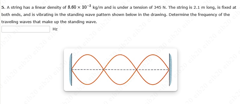 SOLVED: 5. A string has a linear density of 8.60 10-3 kg/m and is under a tension of 345 N. The ...