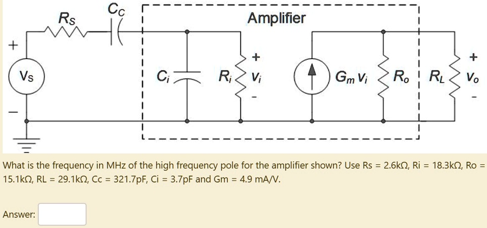 amplifier vs r gmvi ro rl vo what is the frequency in mhz of the high ...
