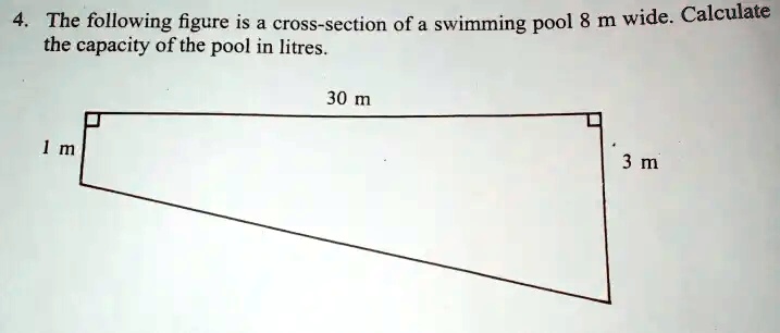 the following figure is a cross section of swimming pool 8 m wide ...