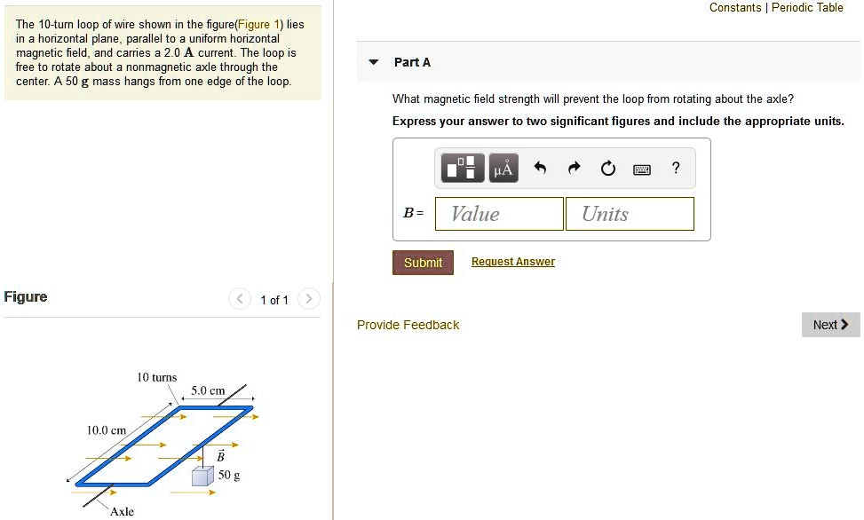 SOLVED: Constants Periodic Table The 10-turn loop of wire shown in the figure(Figure lies ...