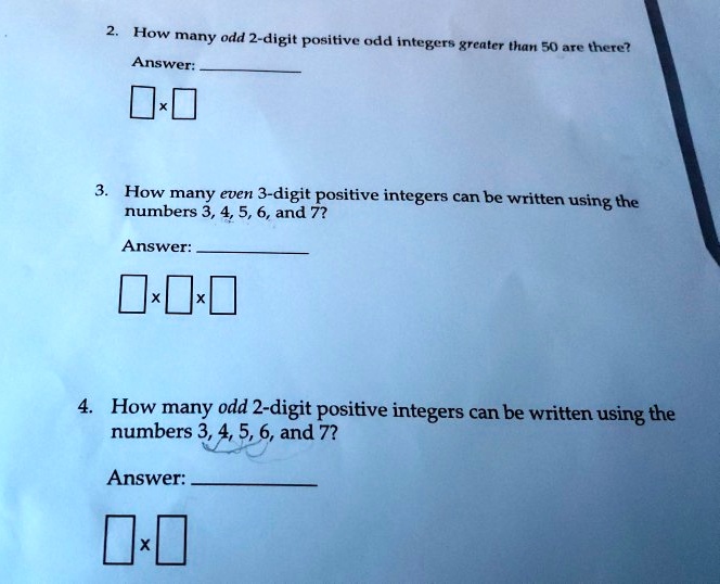 SOLVED How Many Odd 2 digit Positive Odd Integers Greater Than 50 Are SOLVED How Many Odd 2 digit Positive Odd Integers Greater Than 50 Are