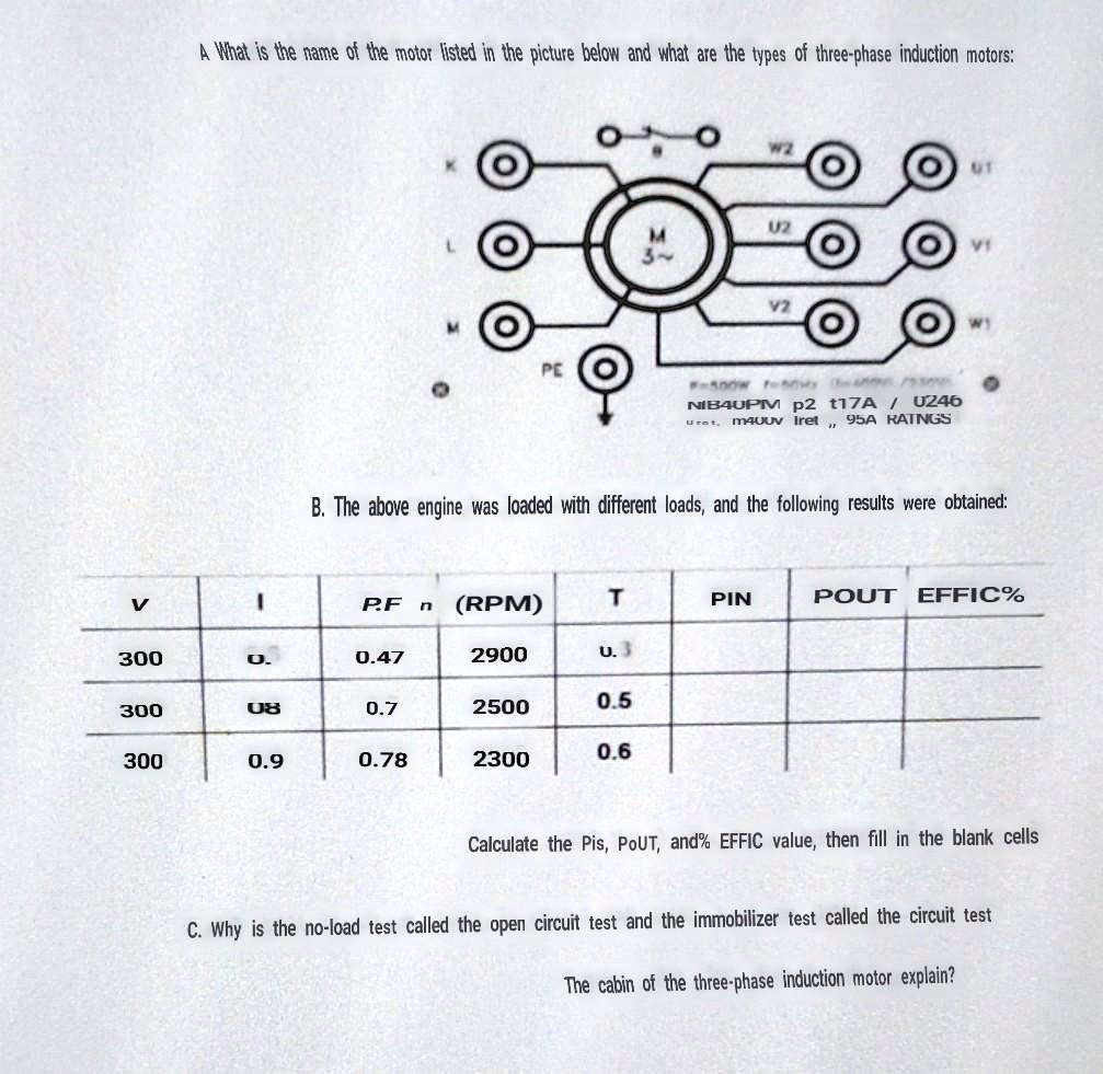 a what is the name of the motor listed in the picture below and what ...