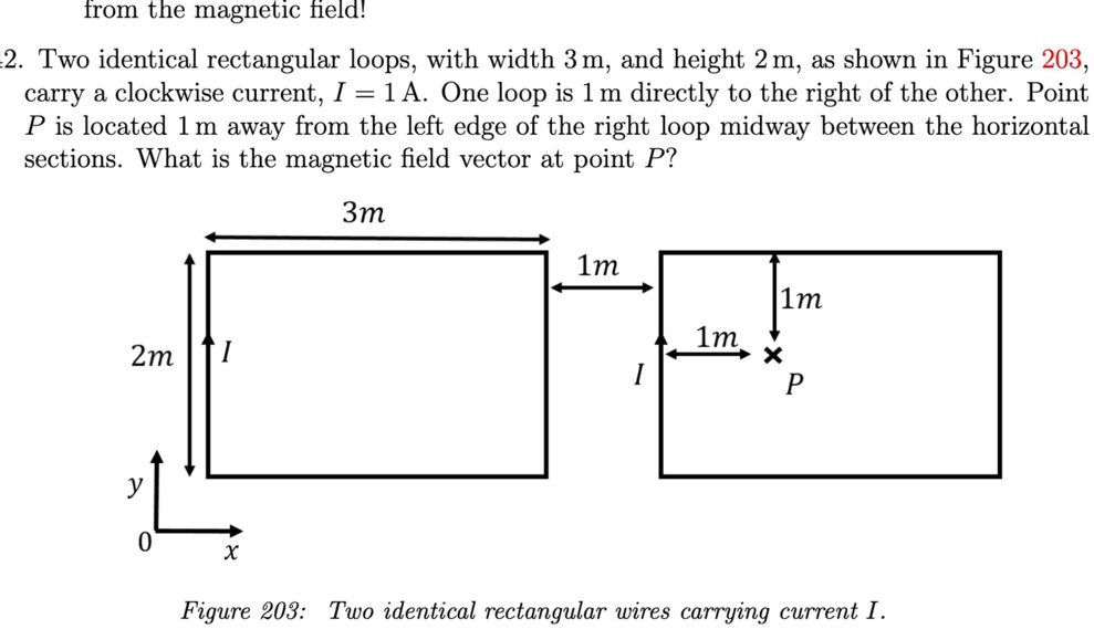 two identical rectangular loops with width 3m and height 2 m as shown in figure 203 carry a ...