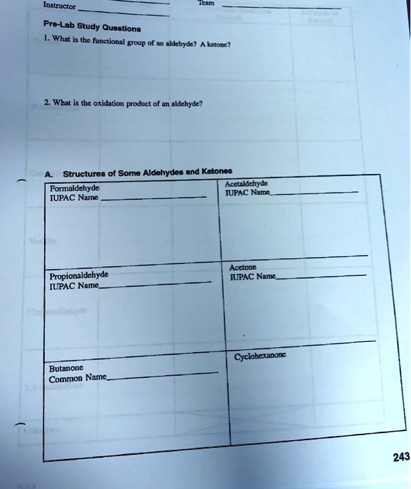 SOLVED:Pra-Lab Study Questions What the functional group of an aldehyde ...