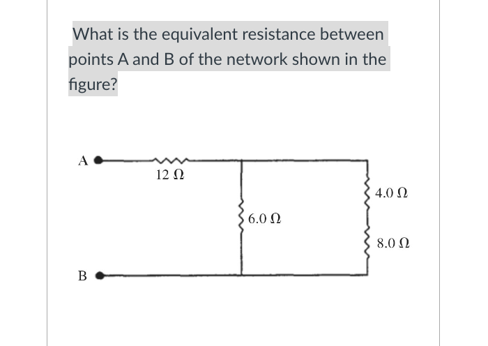 What is the equivalent resistance between points A and B of the network ...