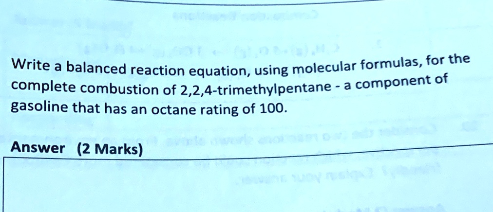 SOLVED: 'Write a balanced reaction equation, using molecular formulas ...