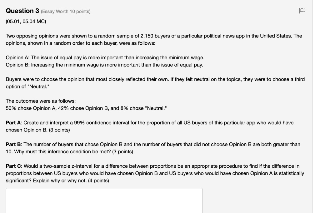 question 3 essay worth 10 points 0501 0504 mc two opposing opinions ...