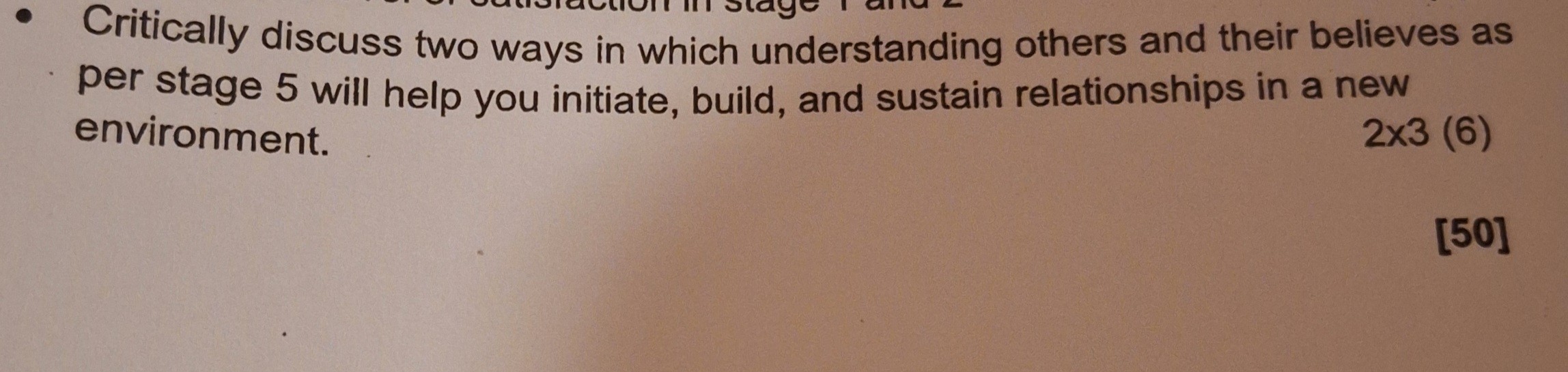 - Critically discuss two ways in which understanding others and their ...