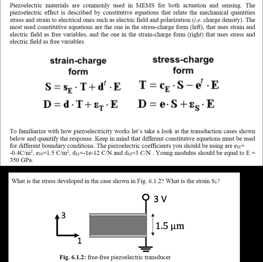 Piezoelectric materials are commonly used in MEMS for both actuation ...