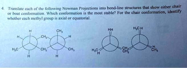 SOLVED:Translate each ofthe following Newman Projections into bond-line ...