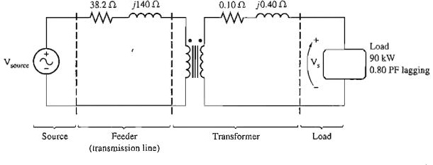 SOLVED: A single-phase power system is shown in Figure P2-1. The power ...