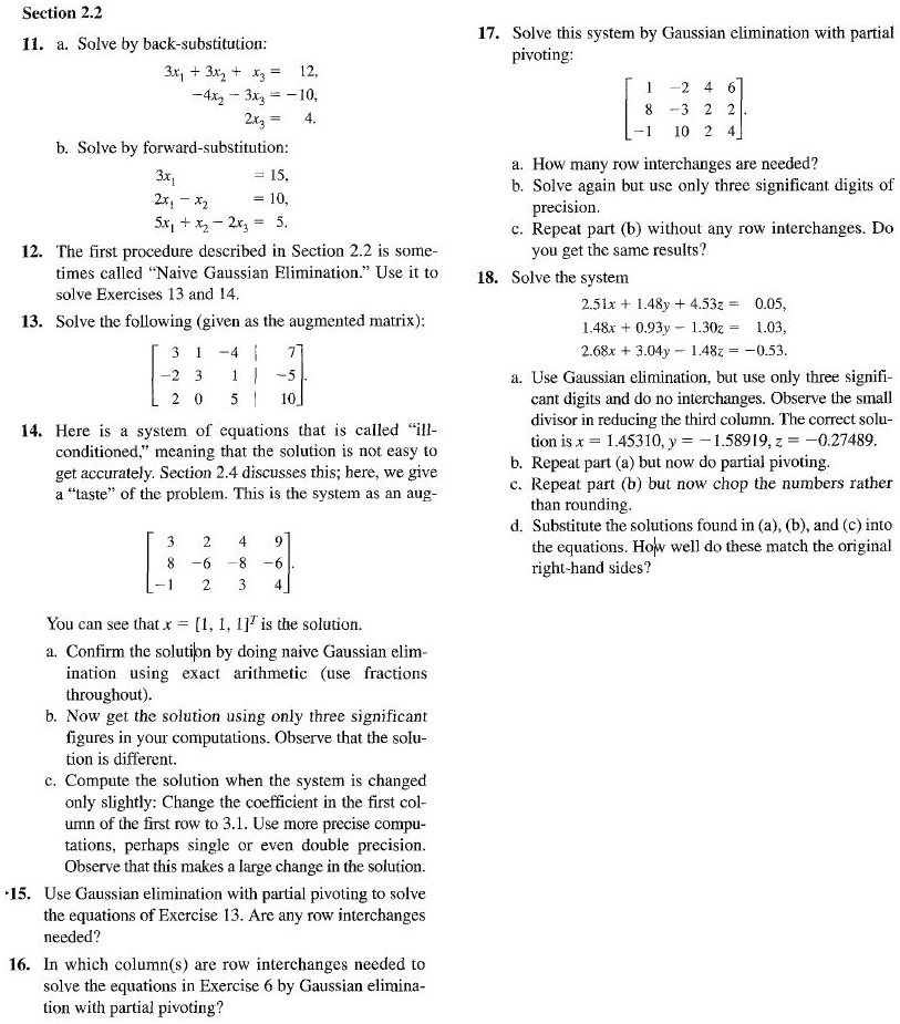 SOLVED: Title: Solving Systems of Equations Using Gaussian Elimination Section 2.2 17. Solve ...