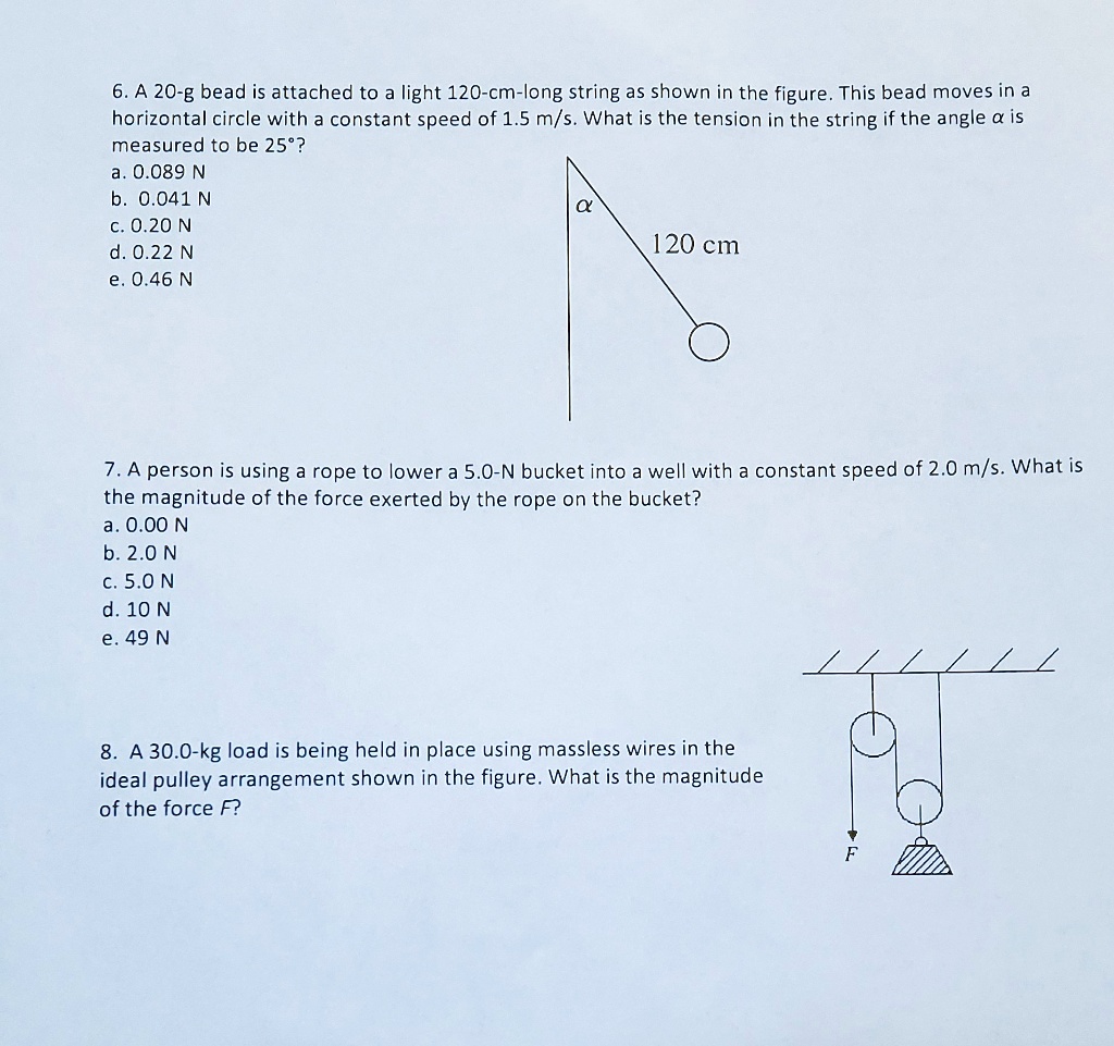 6a 20 g bead is attached to a light 120 cm long string as shown in the figure this bead moves in ...