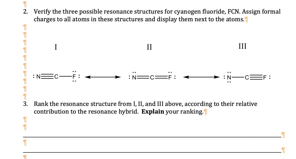 i 2 verify the three possible resonance structures for cyanogen ...