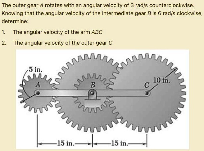 the outer gear a rotates with an angular velocity of 3 rads ...