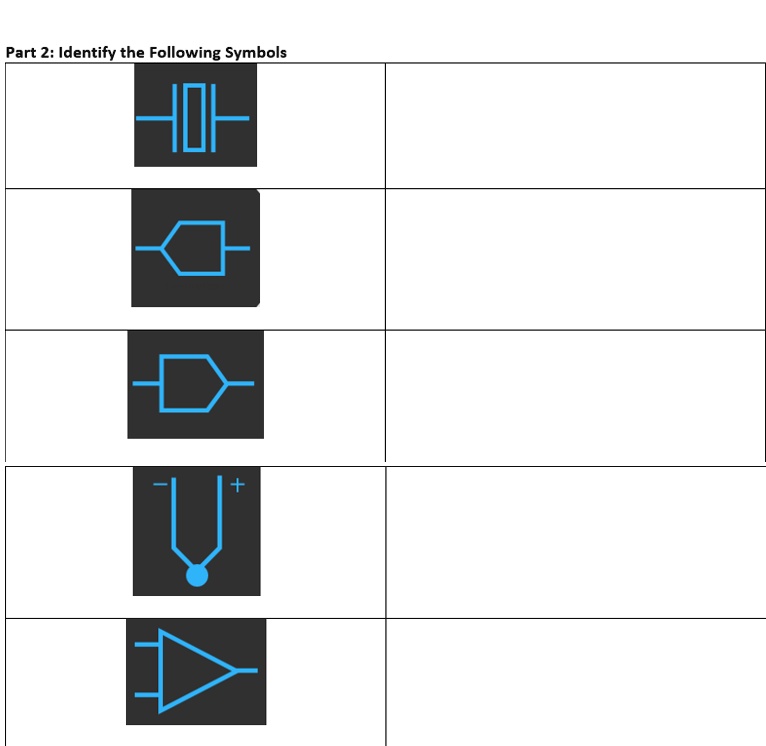 SOLVED: Digital Symbols Part 2: Identify the Following Symbols