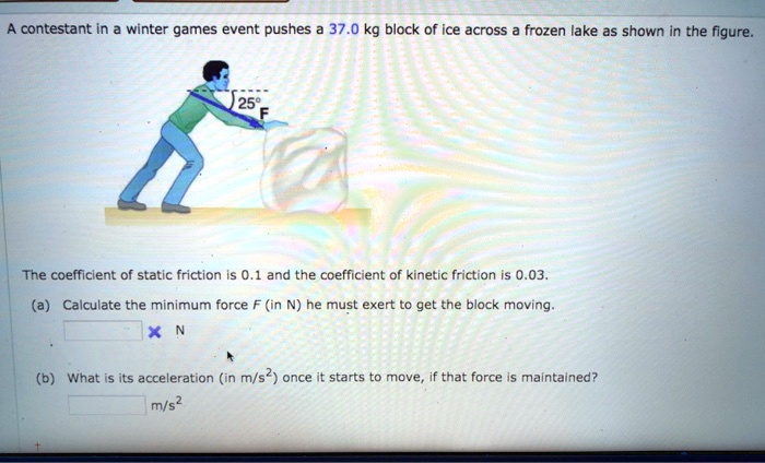 A Contestant In Winter Games Event Pushes 370 Kg Block Of Ice Across Frozen Lake As Shown In The