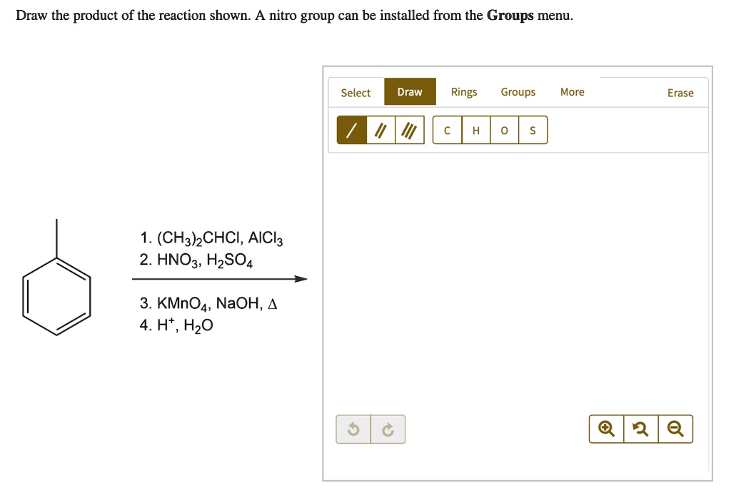 SOLVED: Draw the product of the reaction shown: A nitro group can be ...