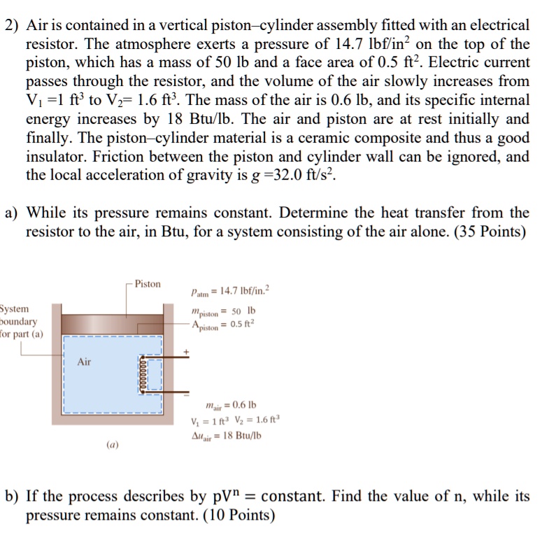 VIDEO solution: Air is contained in a vertical piston-cylinder assembly ...