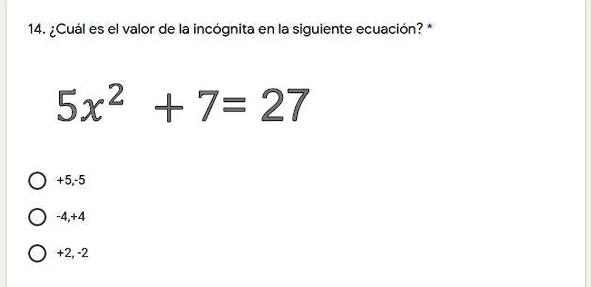 Solved Cual Es El Valor De La Incógnita 14 Icuál Es El Valor De La