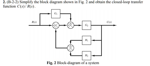 2. (B-2-2) Simplify the block diagram shown in Fig. 2 and obtain the ...