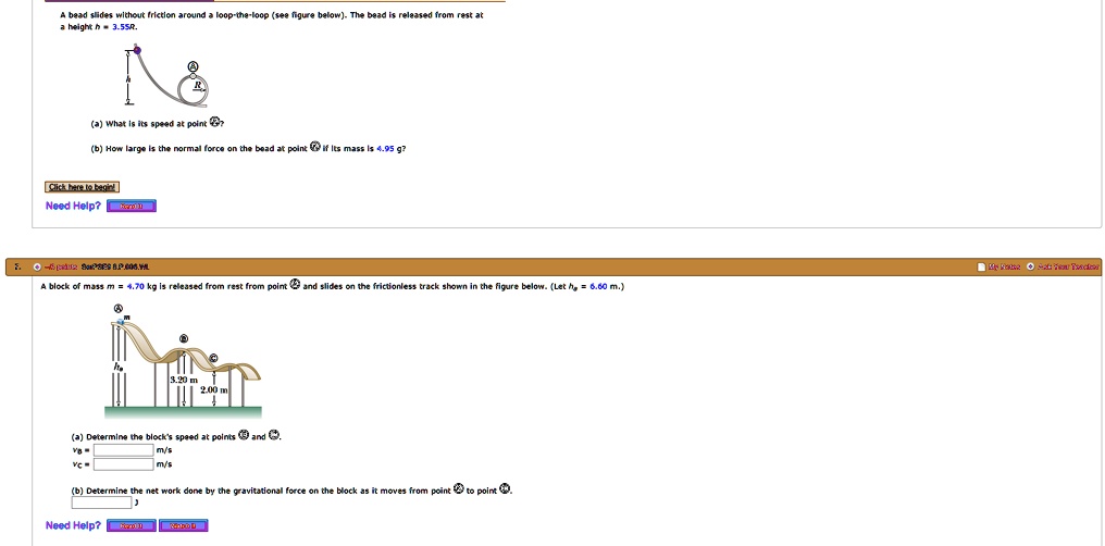 a bead slides without friction around a loop the loop ses figure below the bead is released from ...