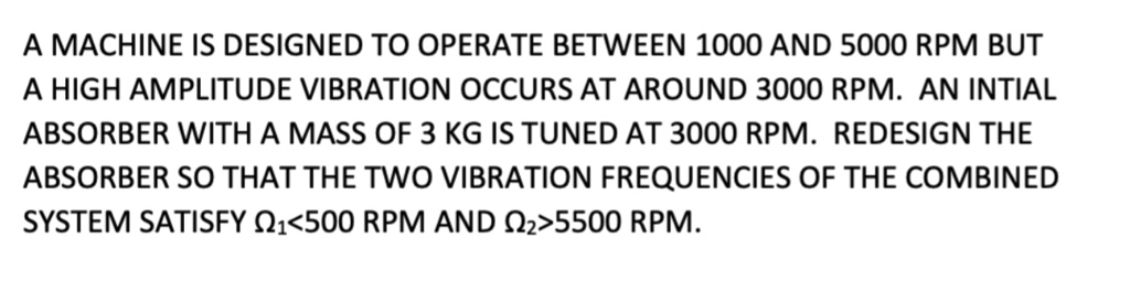 a machine is designed to operate between 1000 and 5000 rpm but a high ...