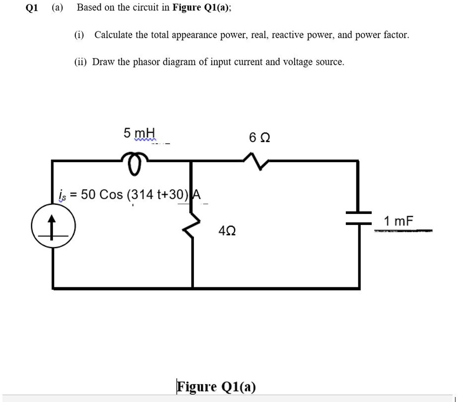 SOLVED: power system please answer Q1 (a) Based 0n the circuit in Figure Q1(a): Calculate the ...